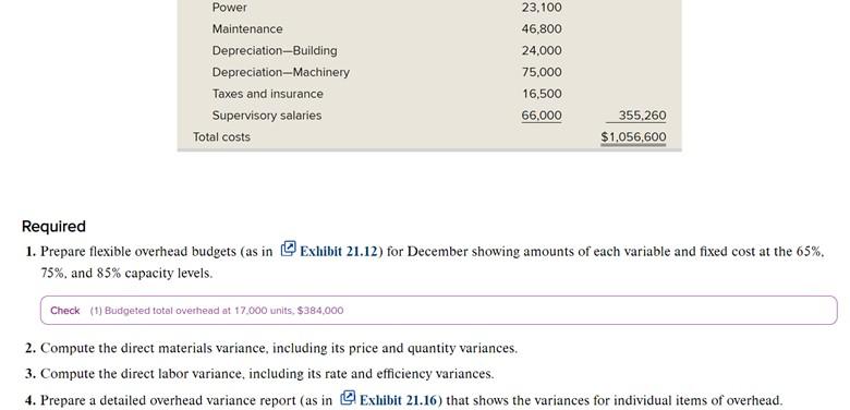 Solved Suncoast Company set the following standard costs per | Chegg.com