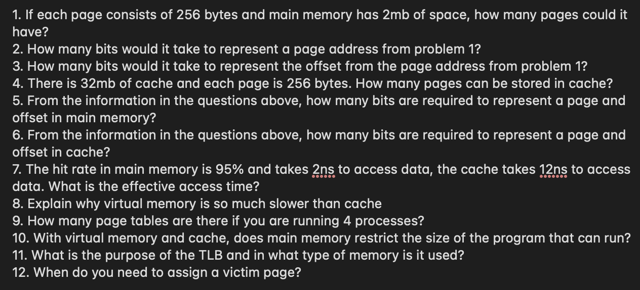 Solved 1. If each page consists of 256 bytes and main memory | Chegg.com