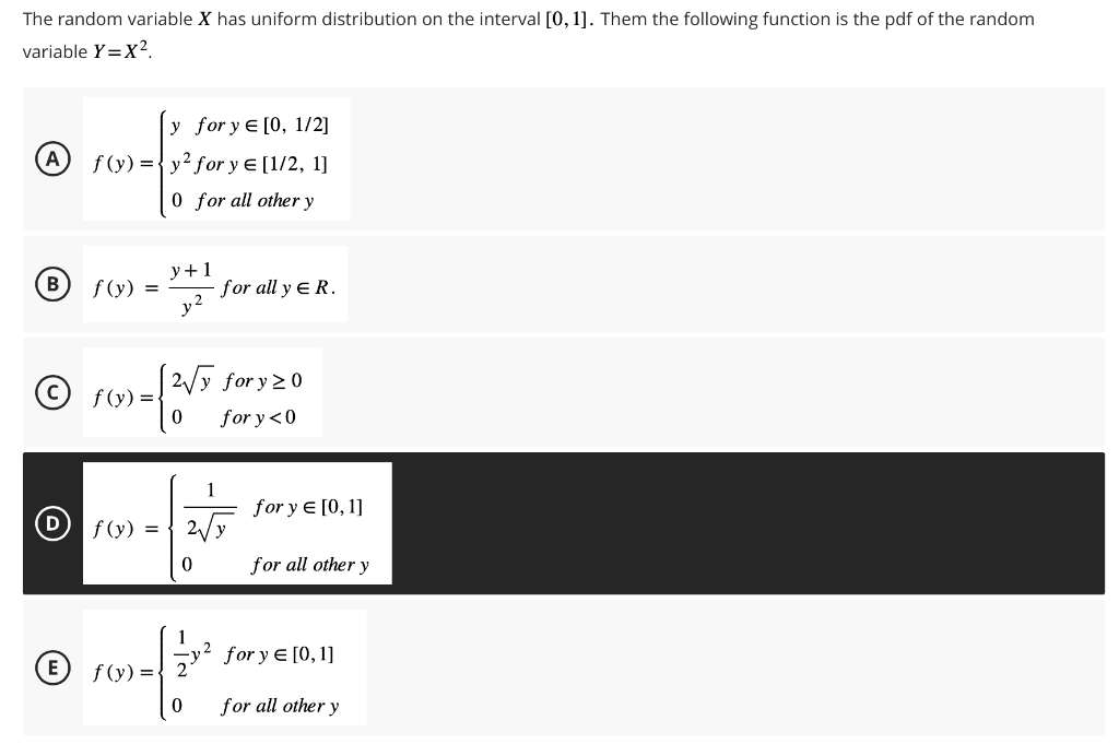 Solved The random variable X has uniform distribution on the | Chegg.com
