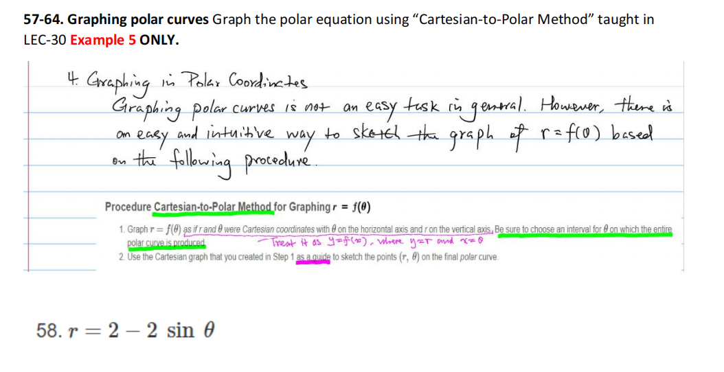 Solved 57-64. Graphing polar curves Graph the polar equation | Chegg.com