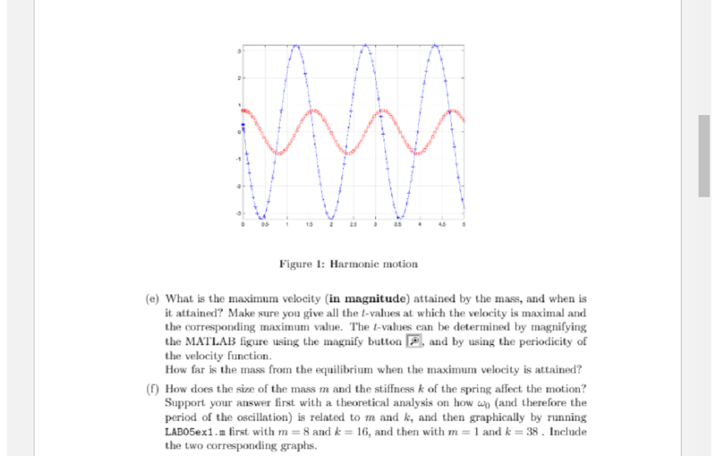 LAB05ex1.m clear all; % clear all variables m = 1; % | Chegg.com