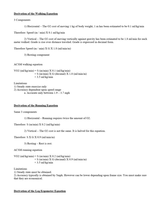 HLSC 3031 Gen Exer Physiology Metabolic Calculation | Chegg.com
