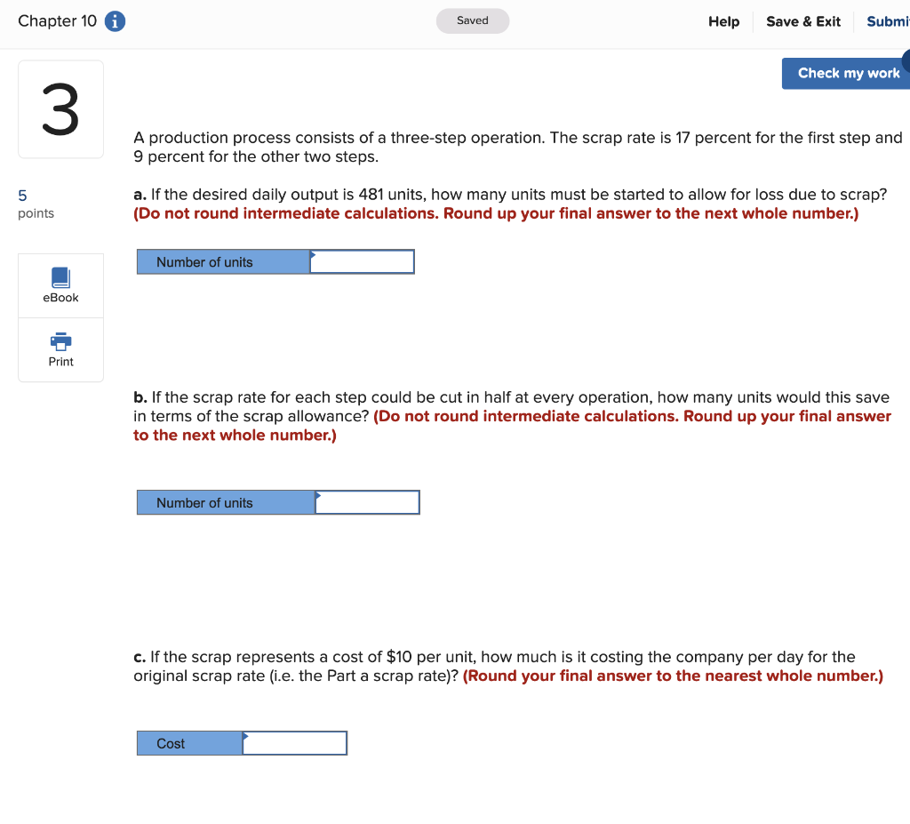 Solved Chapter 10 Saved Help Save & Exit Submi Check my work | Chegg.com