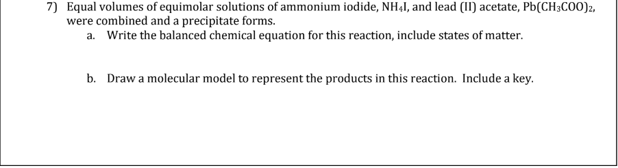 Solved Equal volumes of equimolar solutions of ammonium | Chegg.com