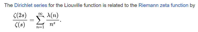 Solved The Dirichlet series for the Liouville function is | Chegg.com