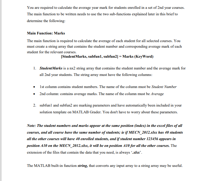 Solved You are required to calculate the average year mark | Chegg.com