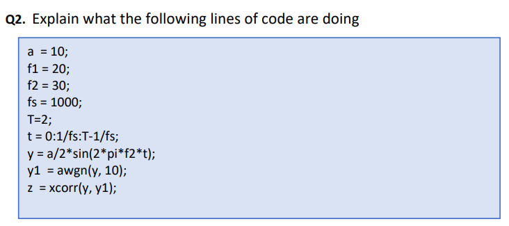 Solved 22. Explain what the following lines of code are | Chegg.com