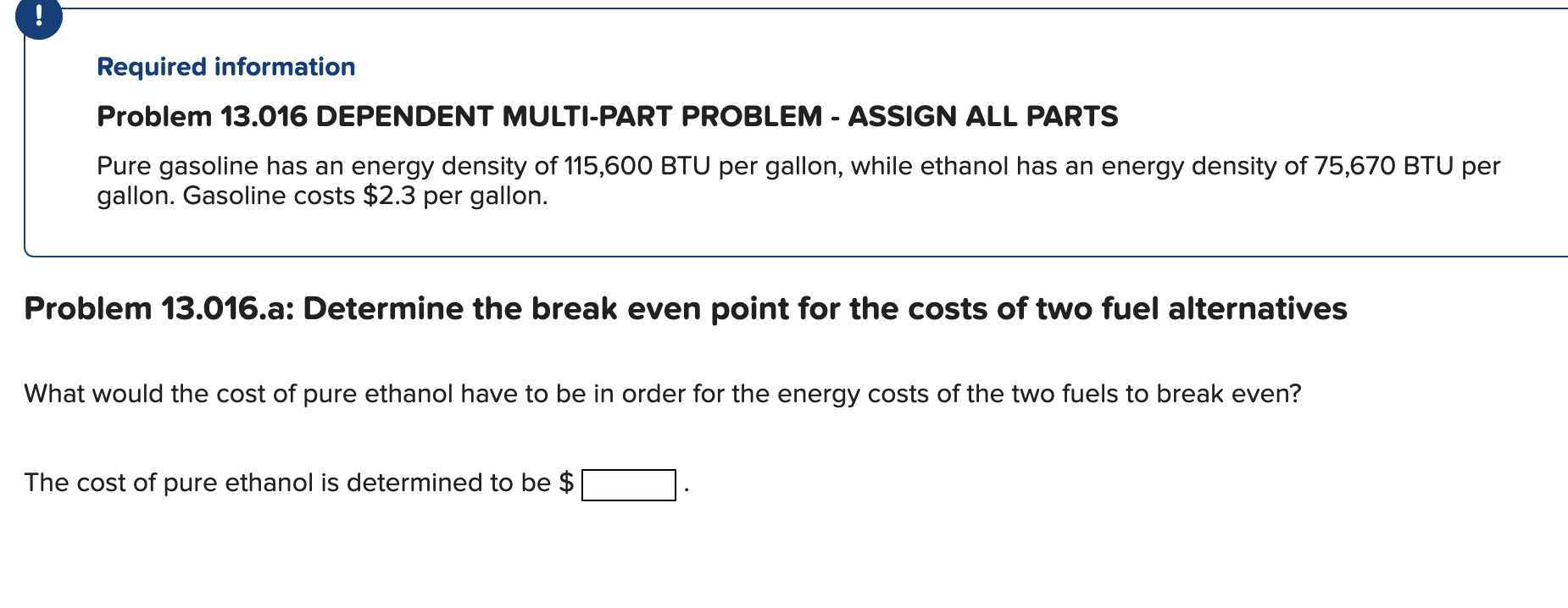 Solved ! Required information Problem 13.016 DEPENDENT | Chegg.com