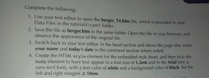 Solved Complete the following 1. Use your text editor to | Chegg.com