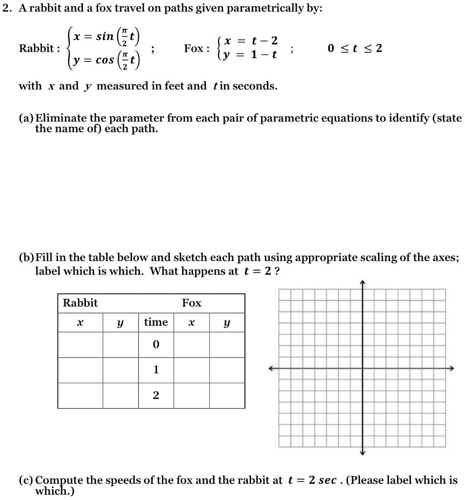 Solved A rabbit and a fox travel on paths given | Chegg.com