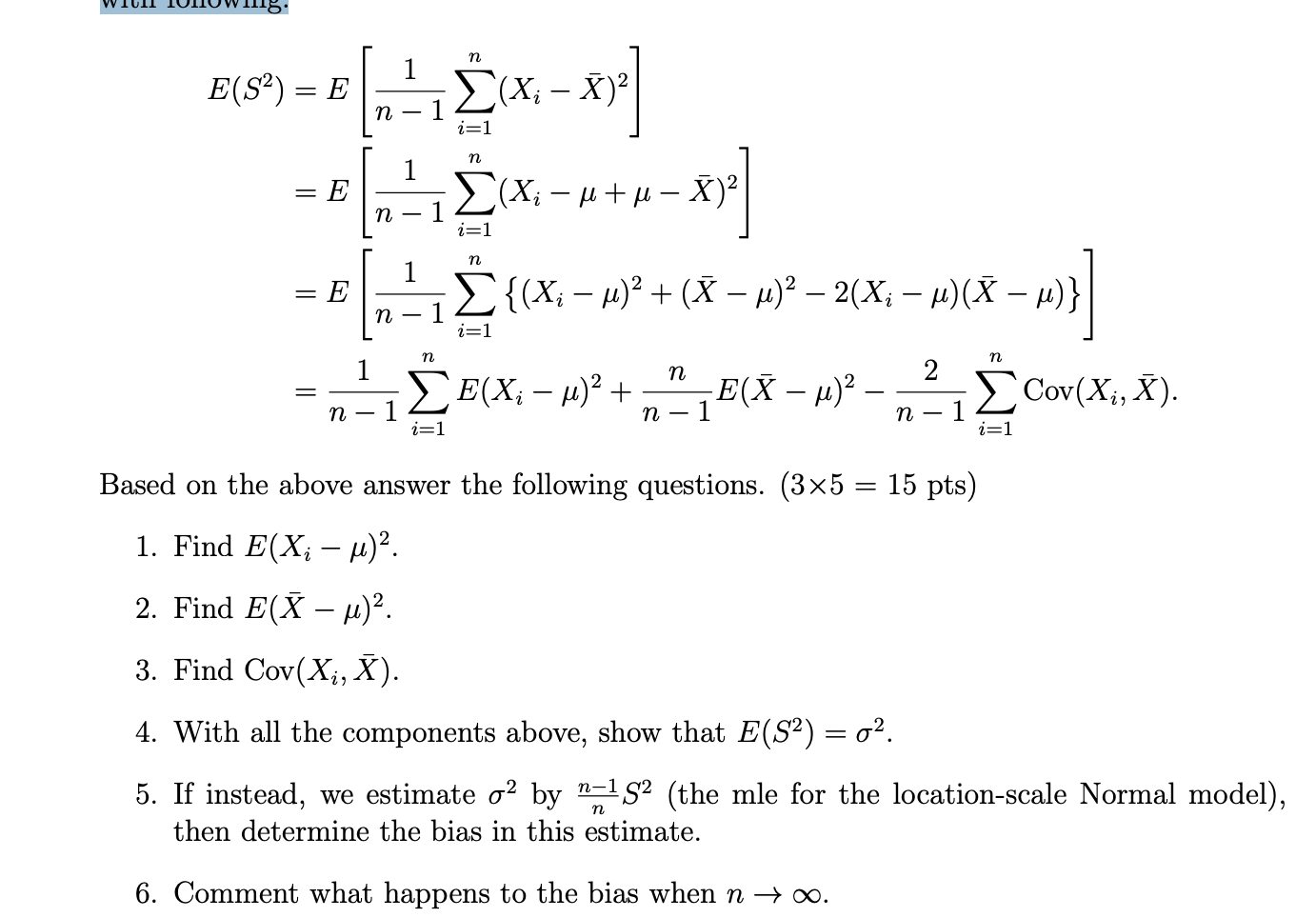 Solved NEED HELP! Problem 1 Suppose X1, . . . , Xn are iid | Chegg.com Solved NEED HELP! Problem 1 Suppose X1, . . . , Xn are iid | Chegg.com