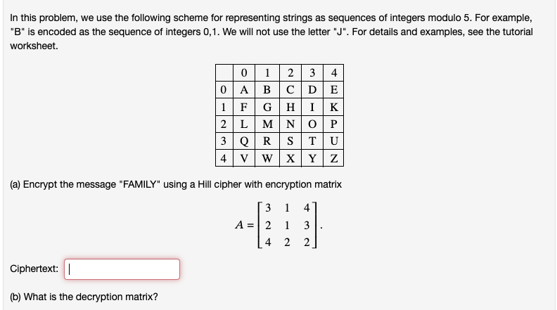 Solved In this problem, we use the following scheme for | Chegg.com