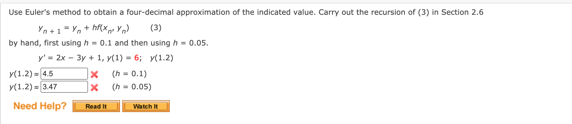 Solved Use Euler S Method To Obtain A Four Decimal