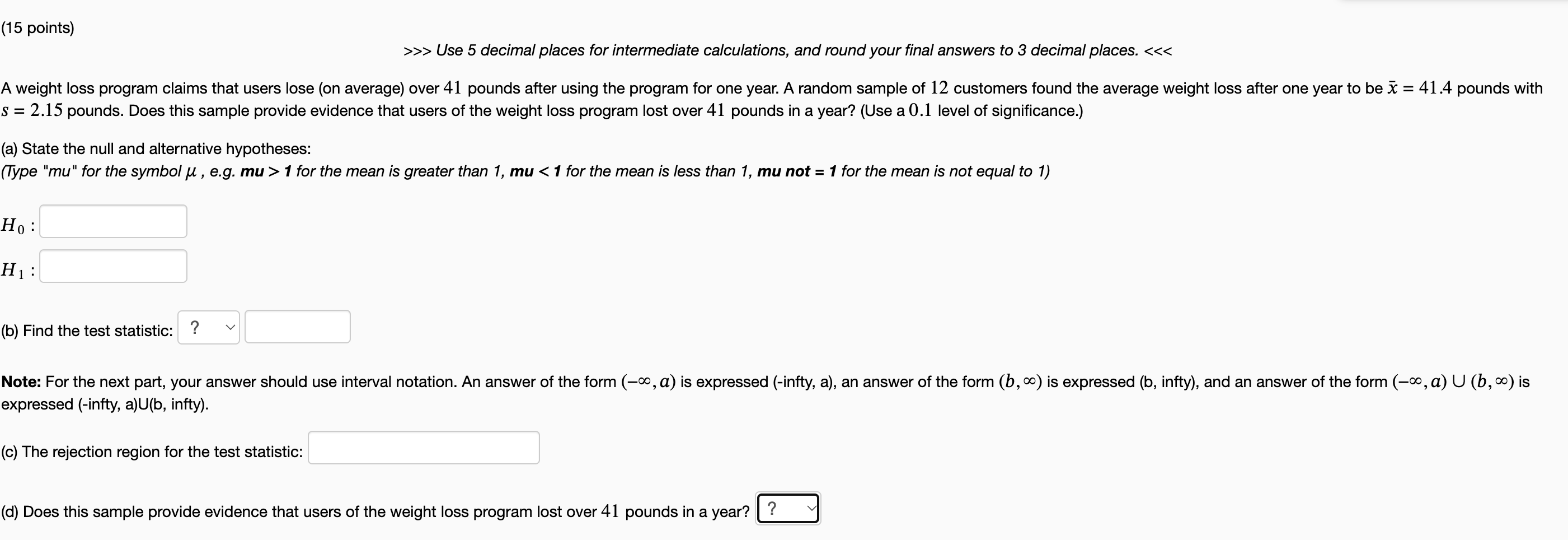 Solved >>> Use 5 decimal places for intermediate | Chegg.com