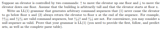 Solved Suppose an elevator is controlled by two commands: † | Chegg.com