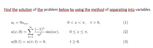 Solved Find the solution of the problem below by using the | Chegg.com