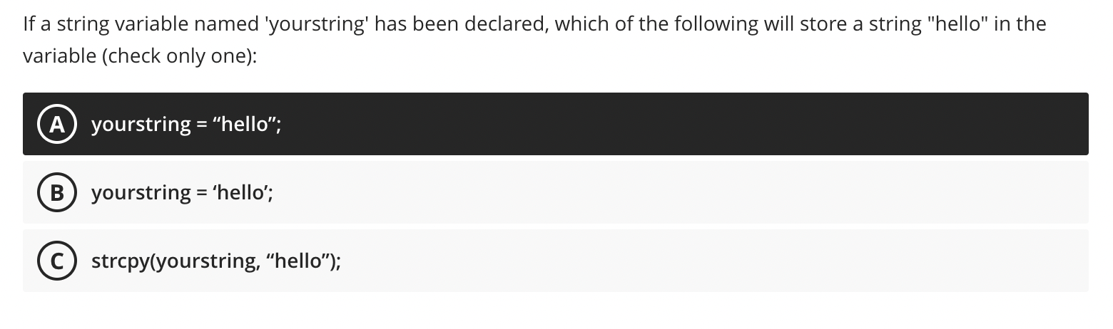 Solved If a string variable named 'yourstring' has been | Chegg.com