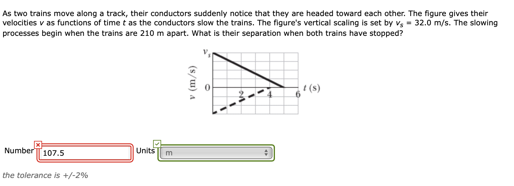 Solved As two trains move along a track, their conductors | Chegg.com