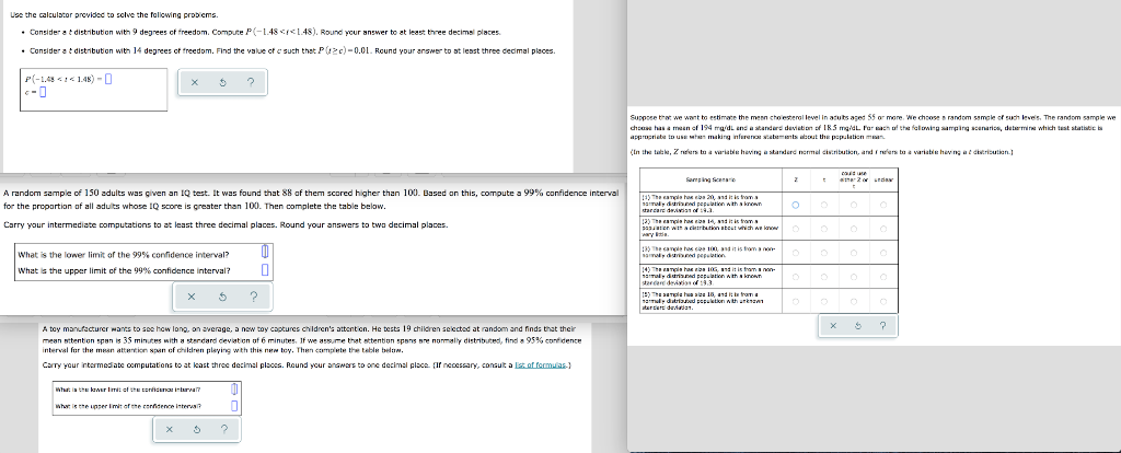 Solved Use the calculator provided to solve the following | Chegg.com