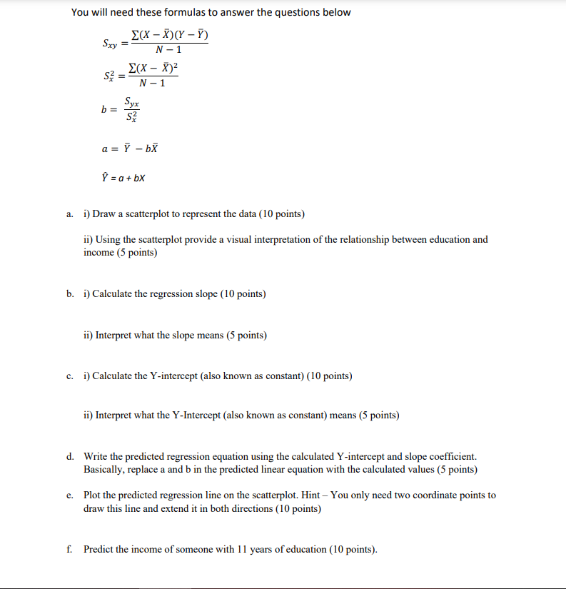 Solved You will need these formulas to answer the questions | Chegg.com