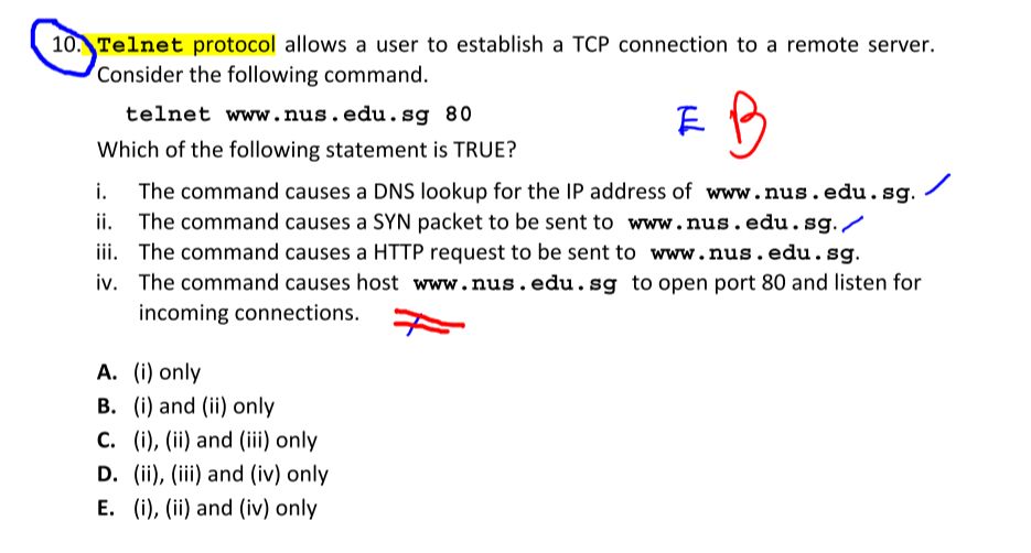 Solved 10. Telnet protocol allows a user to establish a TCP | Chegg.com