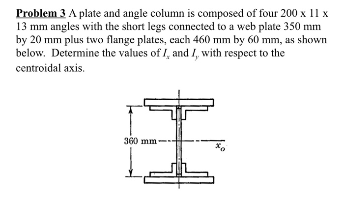 Solved Problem 3 A plate and angle column is composed of | Chegg.com