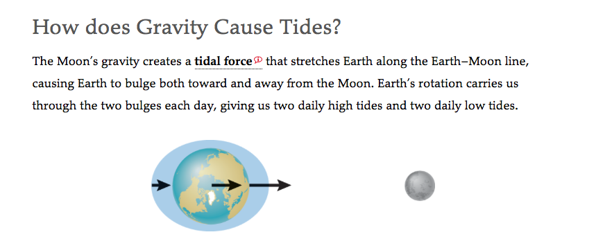 Solved How does Gravity Cause Tides? The Moon's gravity | Chegg.com
