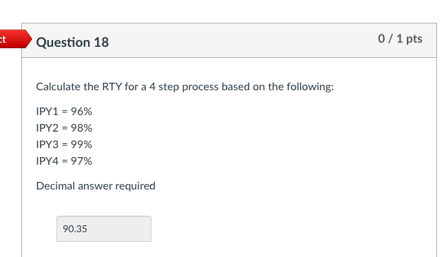 Solved Calculate the RTY for a 4 step process based on the | Chegg.com