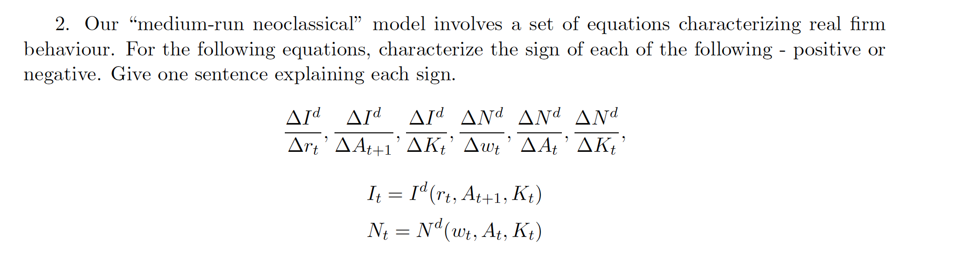 Solved 2. Our “medium-run neoclassical” model involves a set | Chegg.com
