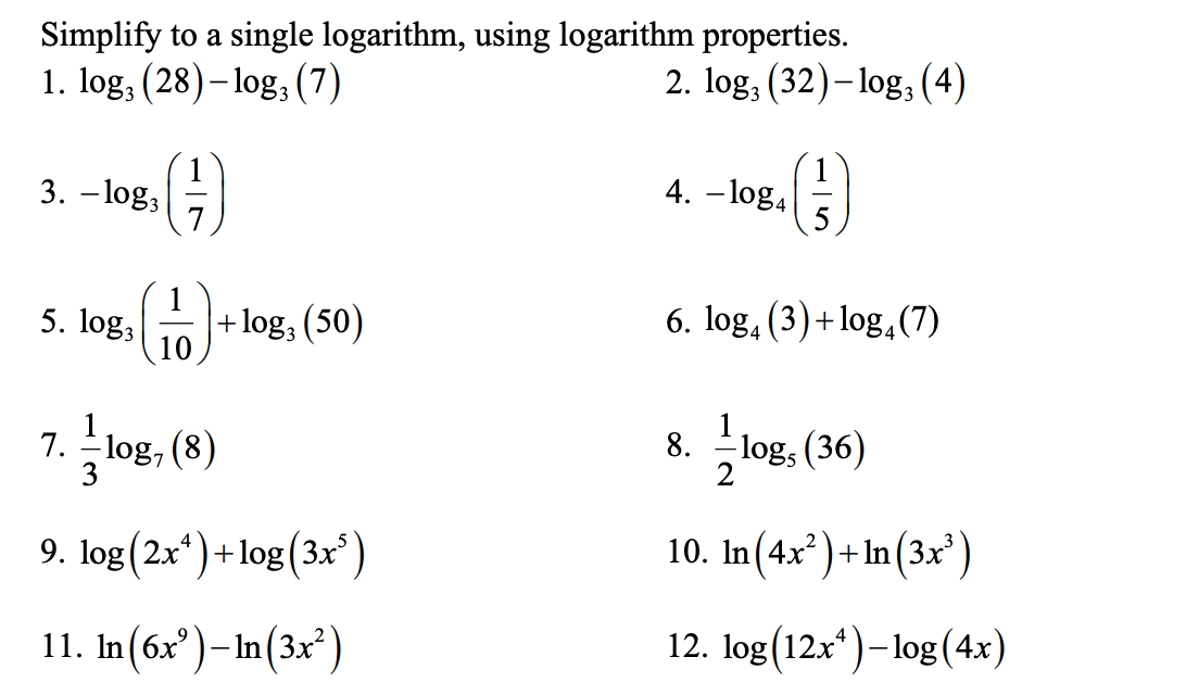 Solved Simplify to a single logarithm, using logarithm | Chegg.com
