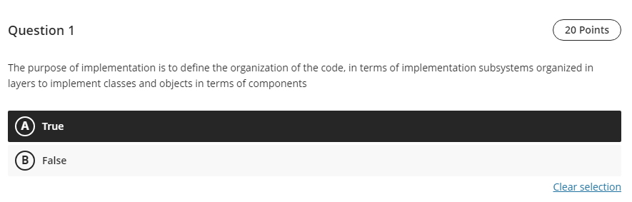 Solved Question 1The purpose of implementation is to define | Chegg.com