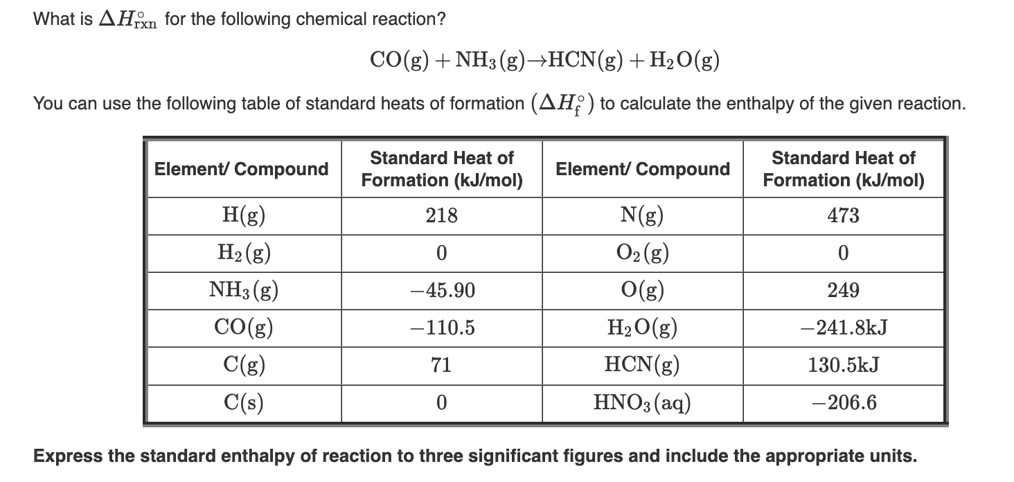 Solved What is ΔHrxn∘ for the following chemical reaction? | Chegg.com