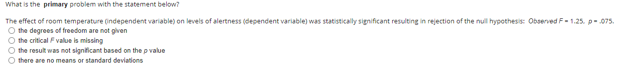 Solved What is the primary problem with the statement below? | Chegg.com