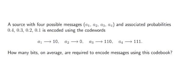Solved A source with four possible messages (Q1, 02, 03, 04) | Chegg.com