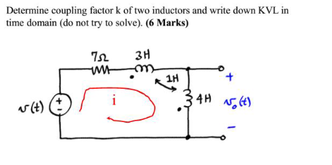Solved Determine coupling factor k of two inductors and | Chegg.com