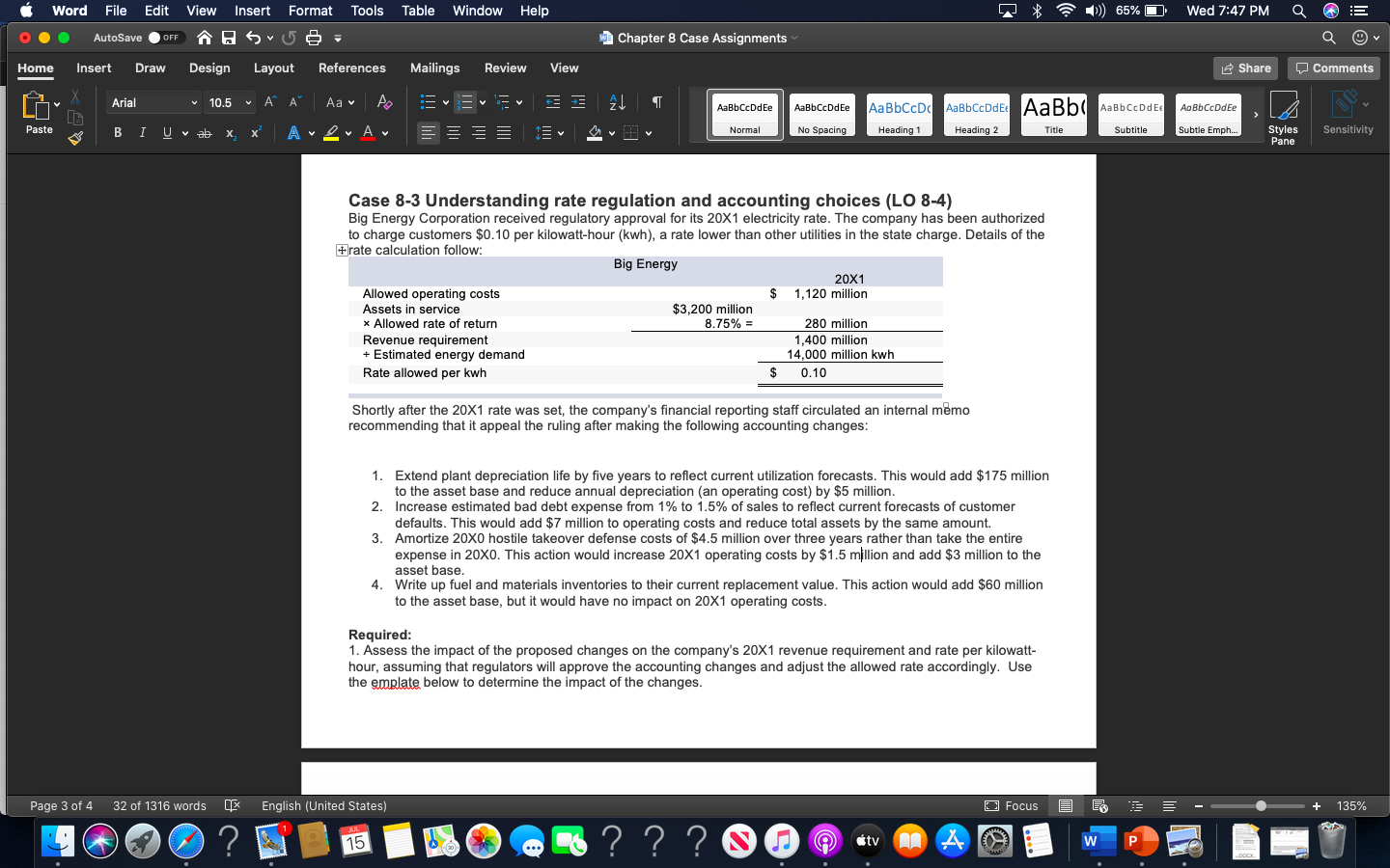 Solved Word File Edit Tools Table Window Help 65% Wed 7:47 | Chegg.com