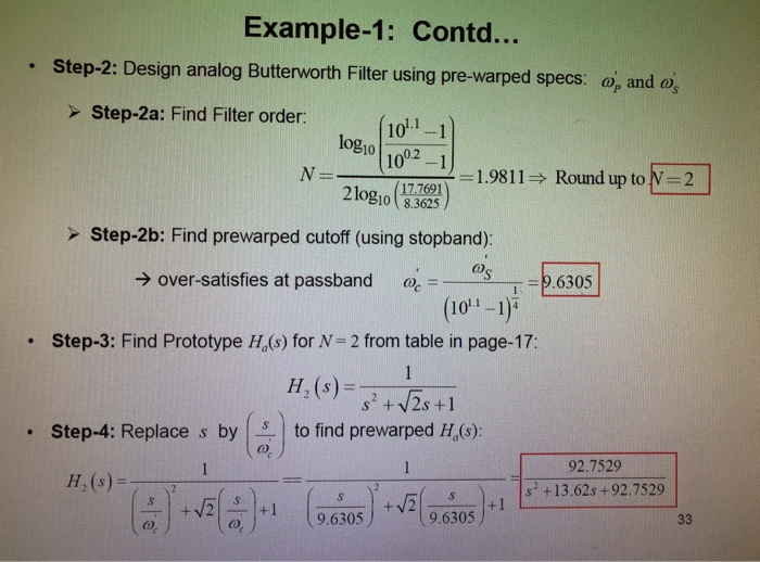 1. Using the Bilinear Transform steps in Example-1 | Chegg.com