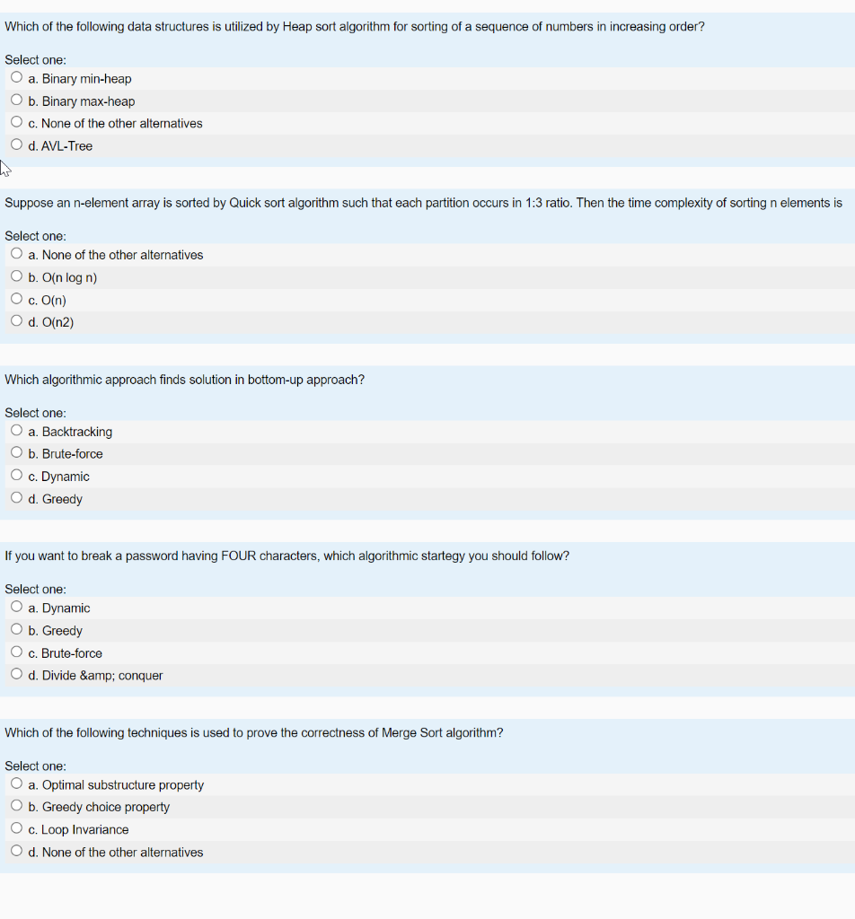 Solved Which of the following data structures is utilized by | Chegg.com