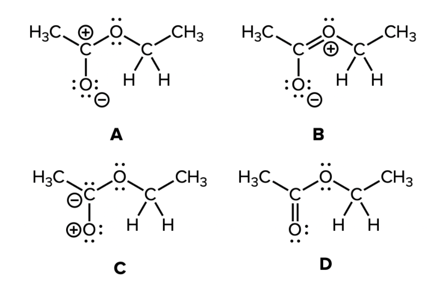 Solved Rank the following resonance forms of ethyl acetate | Chegg.com