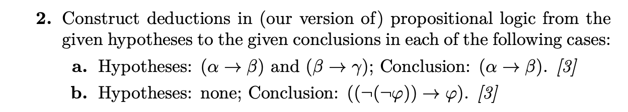 2. Construct deductions in (our version of) | Chegg.com