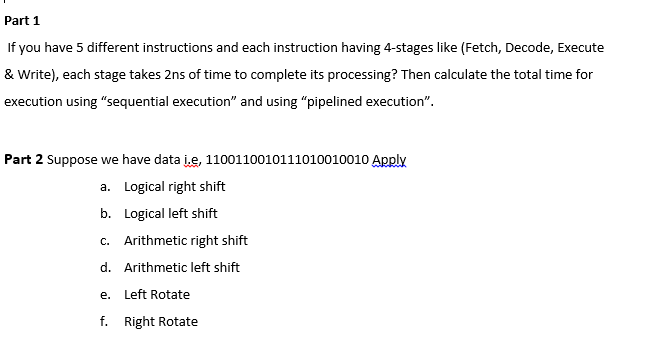 Solved Part 1 If you have 5 different instructions and each | Chegg.com