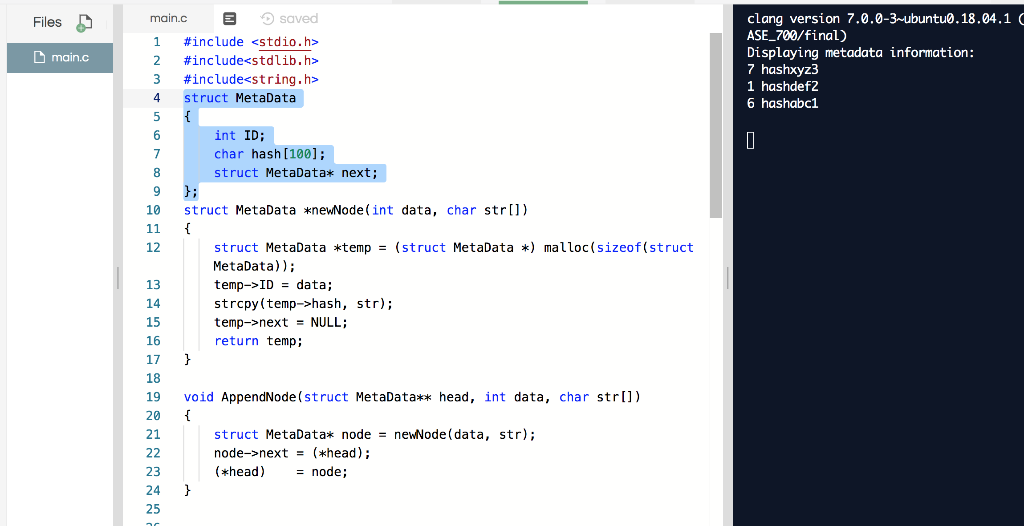 C Programming Language Trying Create Linked List Metadata Files ... C Programming Language Trying Create Linked List Metadata Files ...