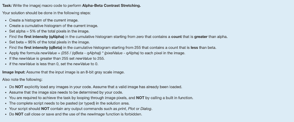 (Solved) : Task Write Imagej Macro Code Perform Alpha Beta Contrast ... (Solved) : Task Write Imagej Macro Code Perform Alpha Beta Contrast ...