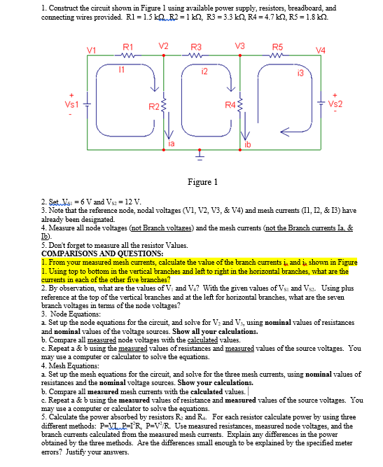 Solved 1. Construct the circuit shown in Figure 1 using | Chegg.com