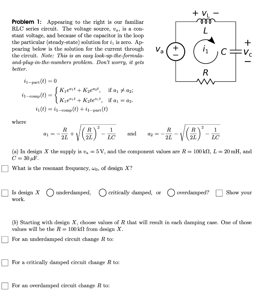 Solved + VL Problem 1: Appearing to the right is our | Chegg.com