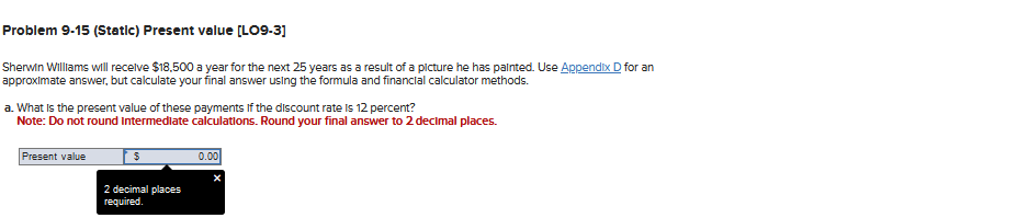 Solved Problem 9-15 (Static) Present value [LO9-3] Sherwn | Chegg.com