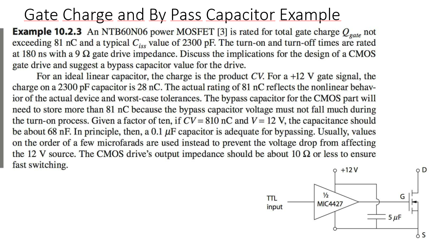 Solved Gate Charge and By Pass Capacitor ExampleExample | Chegg.com