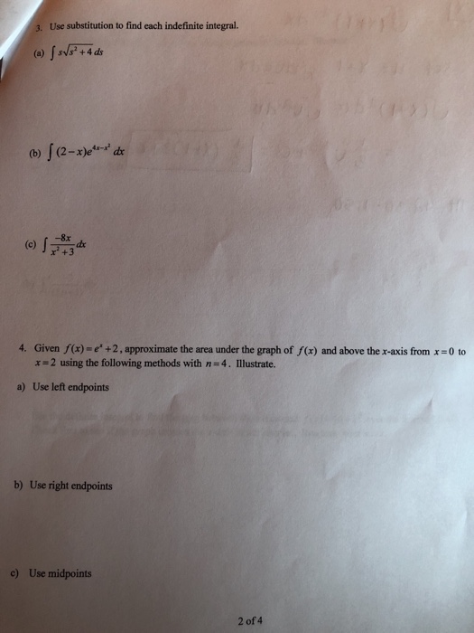 Solved 3. Use substitution to find each indefinite | Chegg.com