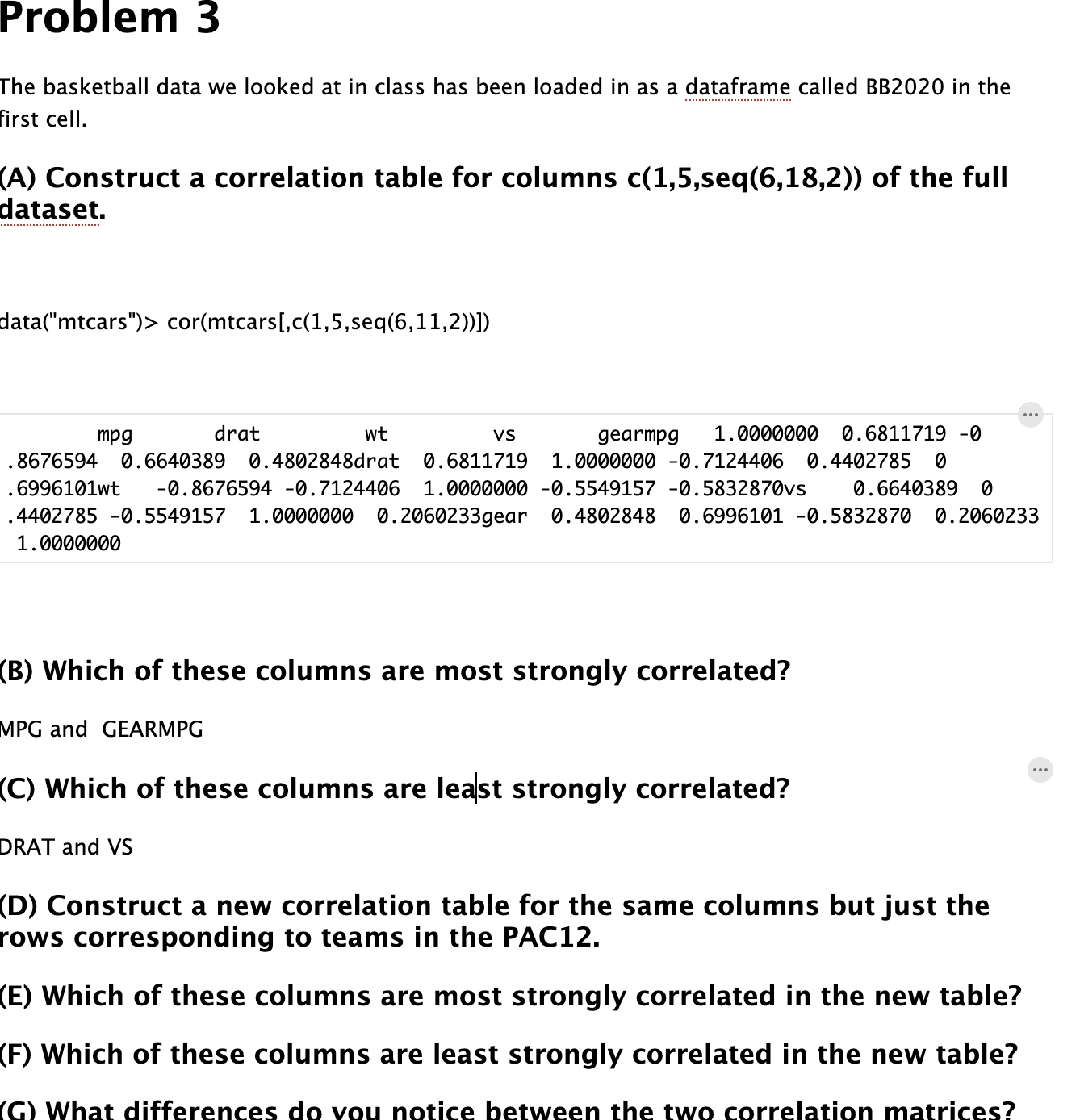 Solved 3. Load the basketball data into R as a dataframe: | Chegg.com