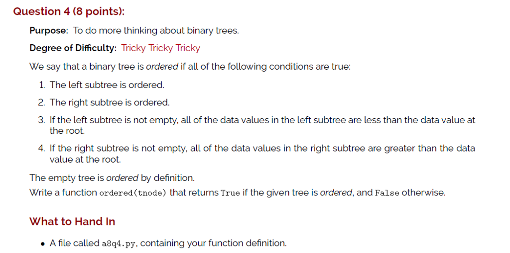 Solved Python 3.x Binary Trees ADT This is ADT so remember | Chegg.com